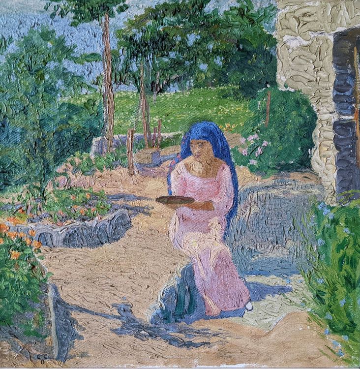 C. C. OLSOMMER (1883-1966) : Jeune femme dans un jardin | Kaufen auf ...
