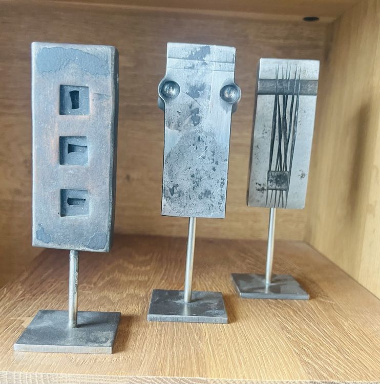 Rare 3 sculptures en acier massif Guillermo Inchaurregui (Neuf (Voir ...