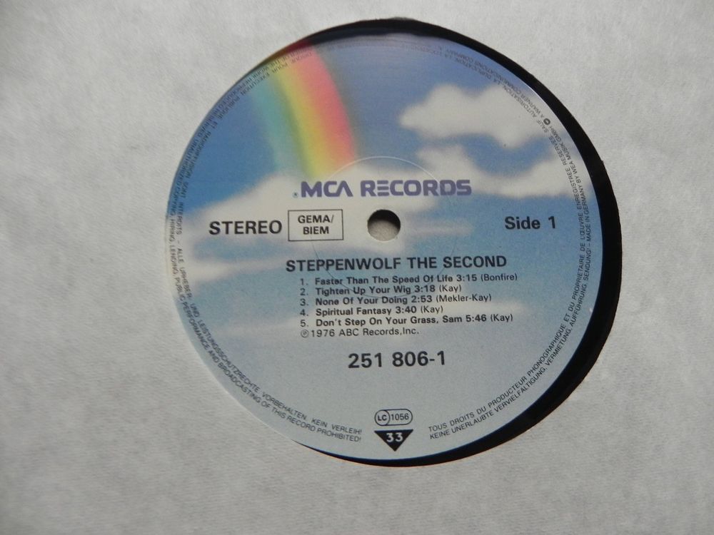 LP Rock Blues Band Steppenwolf NA. 1976 ? / 1985 The Second (Gebraucht ...