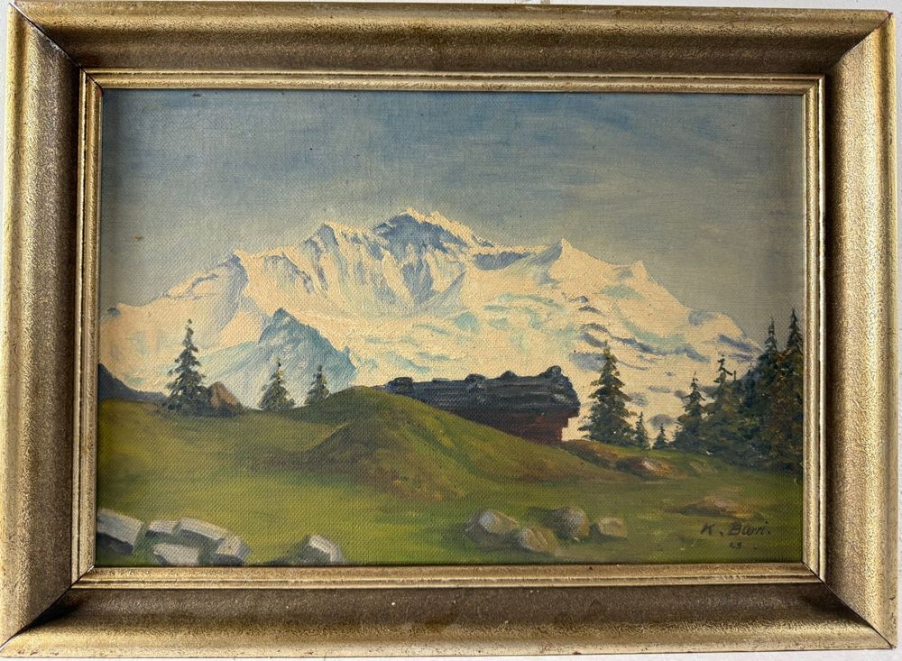 Antike Alpenlandschaft Gemälde Signiert (Gebraucht) in Neuhausen am Rheinfall für CHF 10 – mit ...