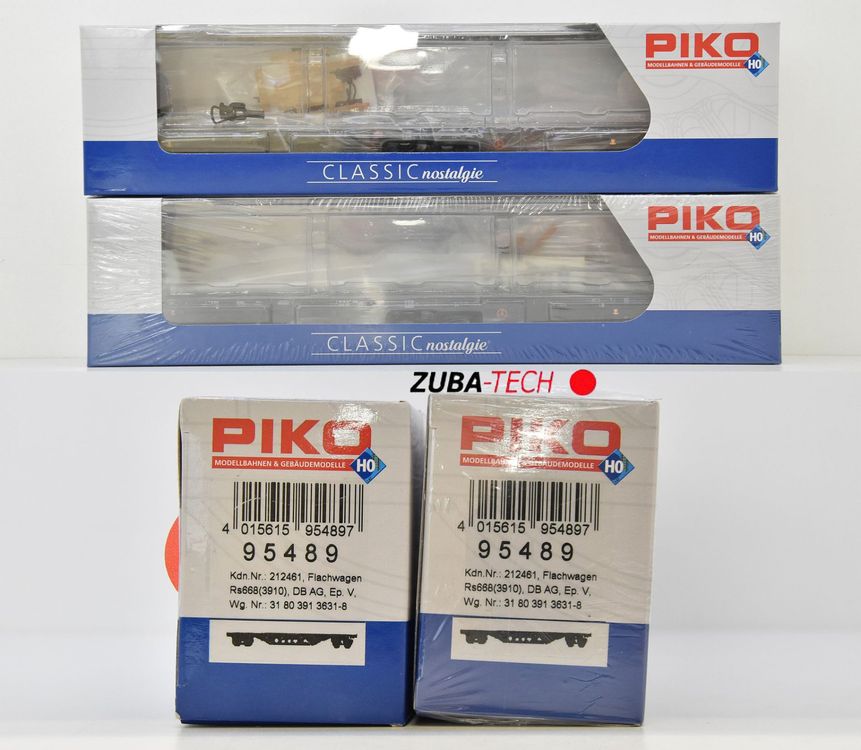 2x Piko 95489 Flachwagen ohne Beladung DB H0 GS mit OVP | Kaufen auf Ricardo