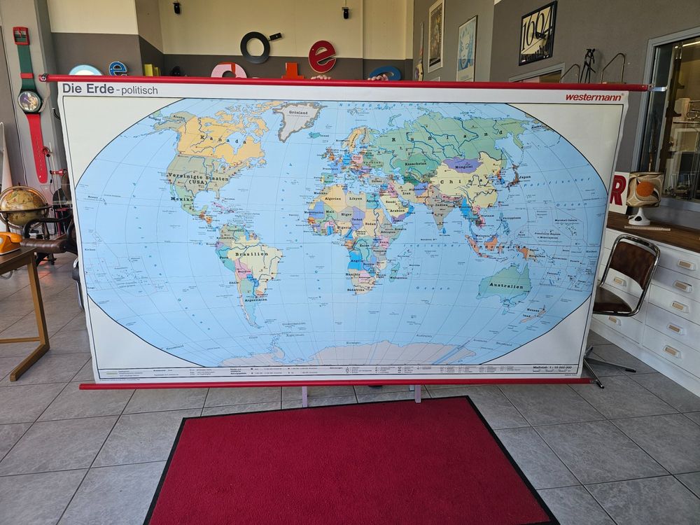 1992 Schulwandkarte Karte Erde, Map World Westerman gerollt (Gebraucht) in Nottwil für CHF 80 ...
