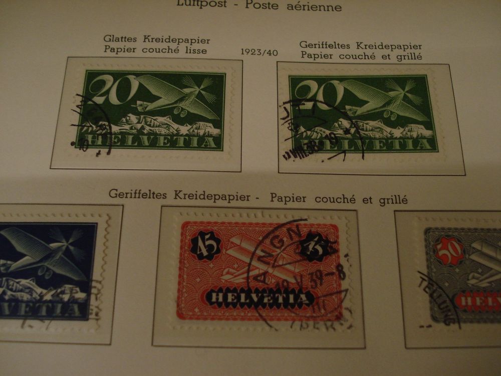 Satz Flugpostmarken geriffelt Kreidepapier.1923/40, sauber o (Gebraucht) in Niederwil AG für CHF ...