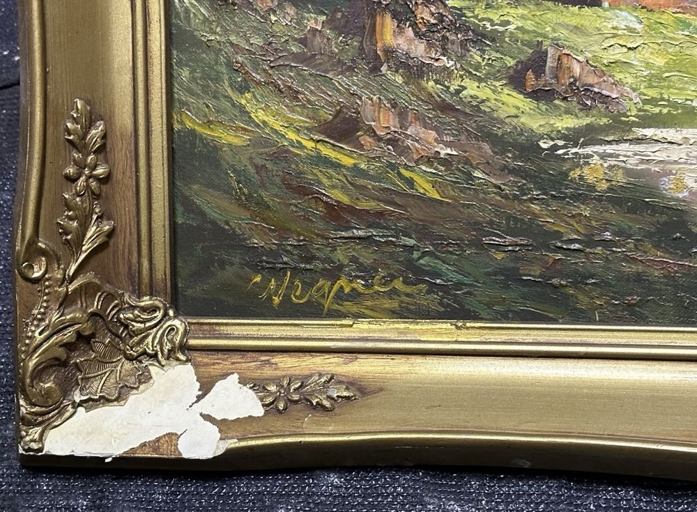 Antikes Öl Gemälde Alpen Landschaft | Kaufen auf Ricardo