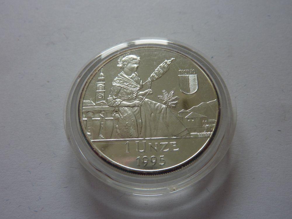 1 Unze - Silbermedaille : Kanton Ticino , Polierte Platte (Neu und originalverpackt) in Birrwil ...