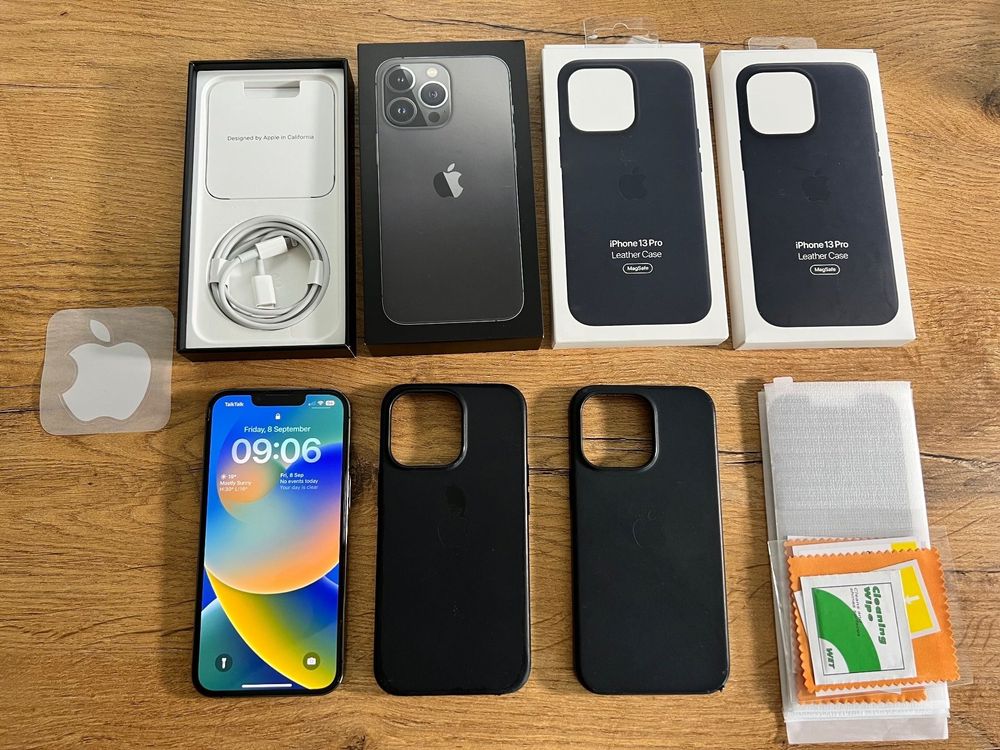 iPhone 13 Pro Graphite 256 GB + 2 Leather cases + Screen Cov | Kaufen ...