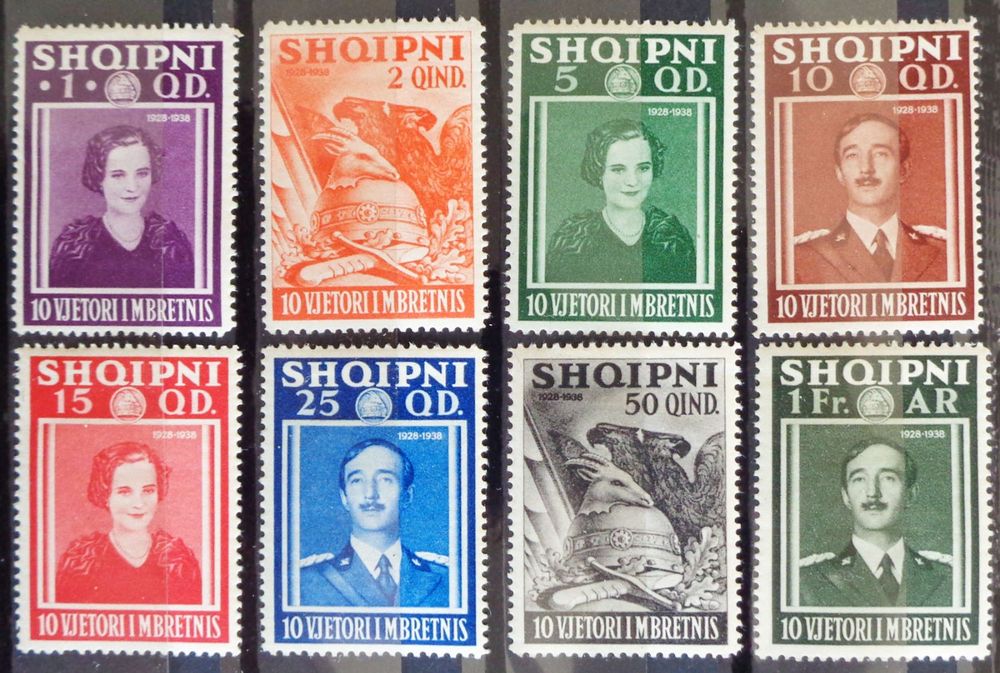 ALBANIEN - SHQIPËRIA 1938: 10j. Regierungsjubiläum Zogu I.,* | Kaufen ...