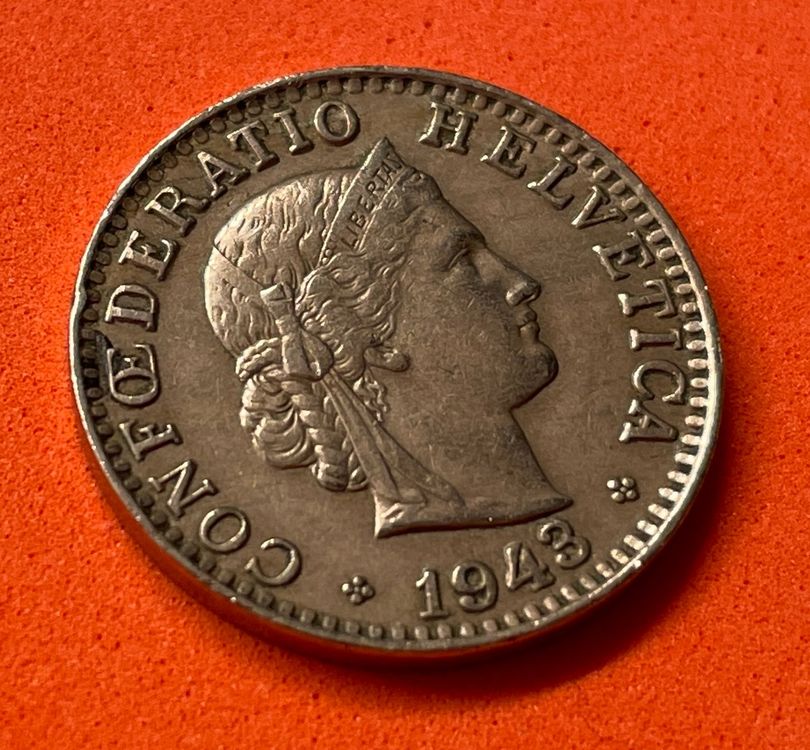'Historisches Symbol der Neutralität': 20 Rappen von 1943 (Gebraucht ...
