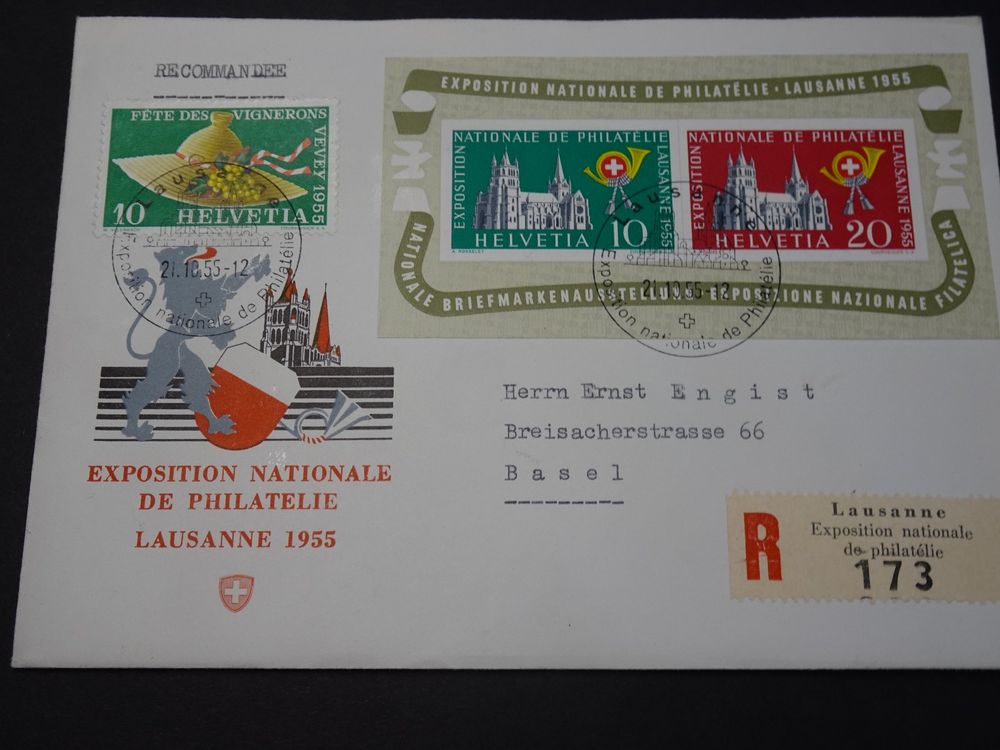 21.10.55., GEDENKBLOCK LAUSANNE MIT VIGNETTE | Kaufen auf Ricardo