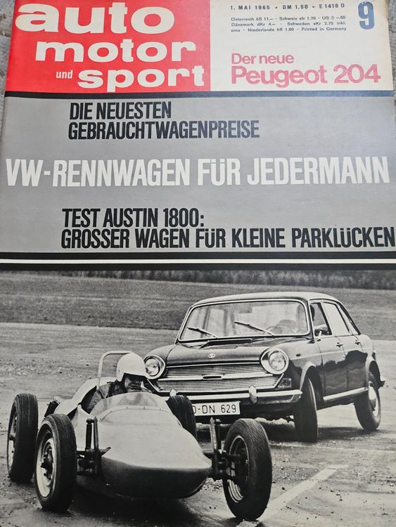 AMS 9/65 Austin 1800 Peugeot 204 Abarth OT 1600 Dino xa (Gebraucht) in ...