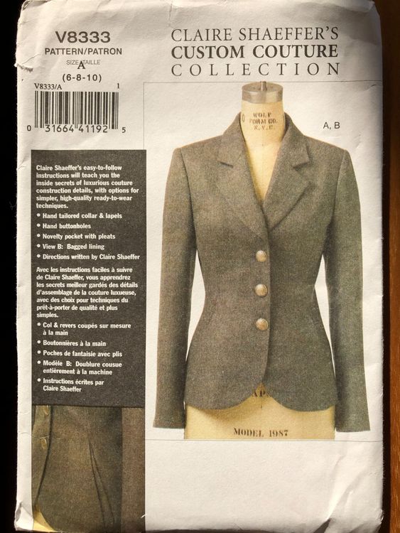 NEW Vogue V8333 Jacket Pattern Size 6-8-10 Uncut (Neu und ...