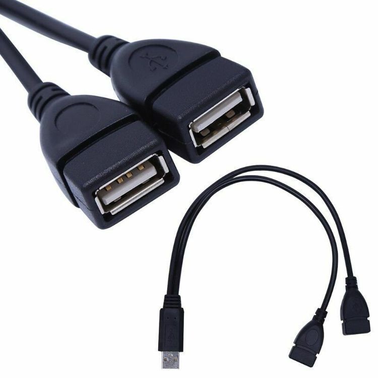 Splitter Adapter USB A Stecker auf 2x Buchse Kabel Verlänger (Neu (gemäss Beschreibung)) in ...