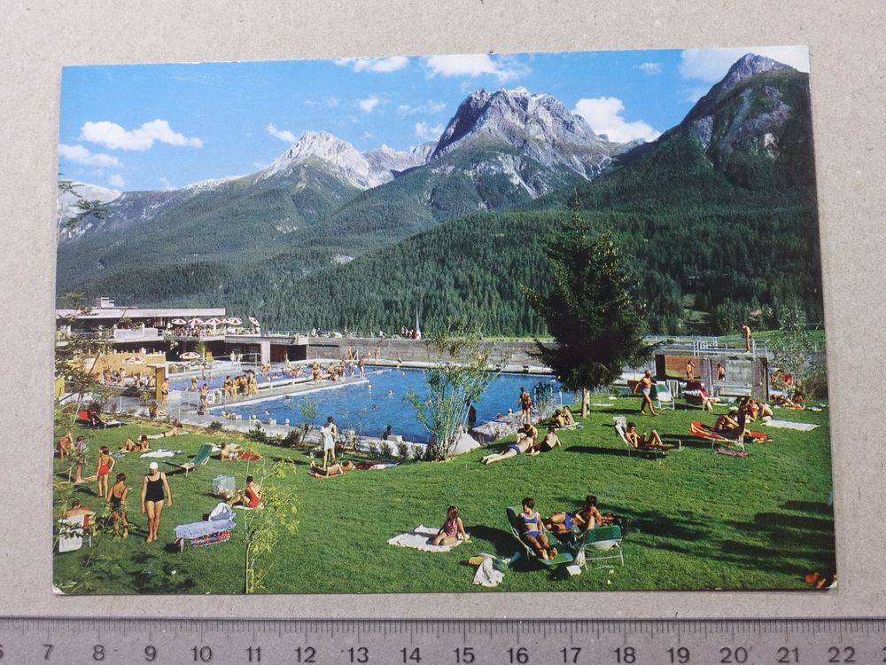 Scuol - Tarasp - Vulpera, Schwimmbad, belebt, 1975 | Kaufen auf Ricardo