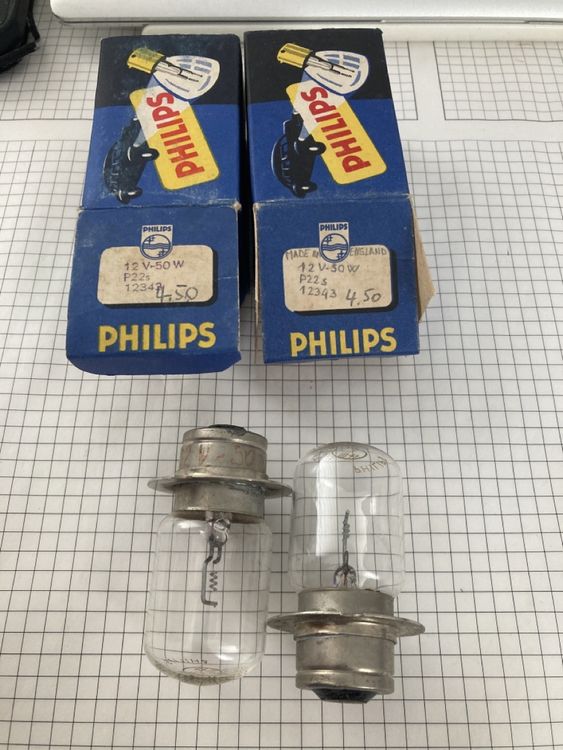 PHILIPS 12 Volt 50 Watt Birnen P22s Typ 12343 (Neu und originalverpackt ...
