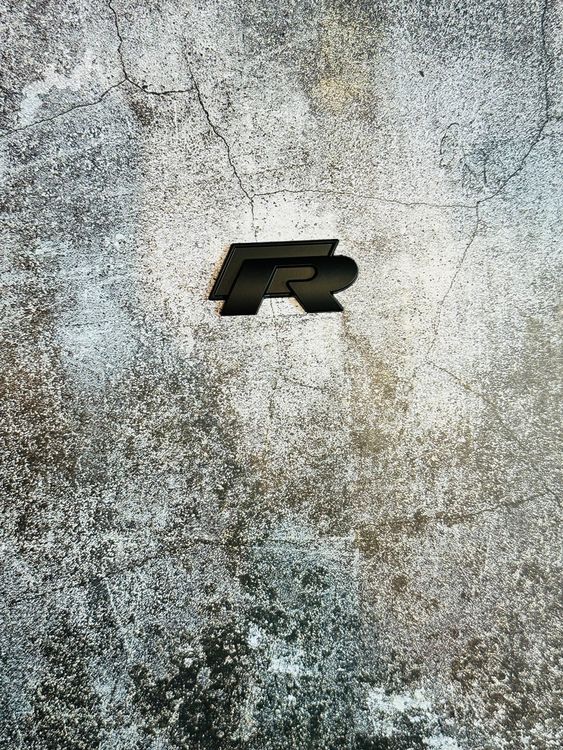 VW R Racing Schriftzug, Emblem, Logo 3D Metall Schwarzmatt (Neu und ...