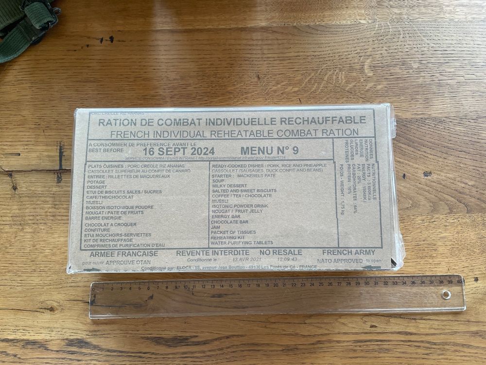 Ration de combat, armée française (NATO MRE) (Neu und originalverpackt ...