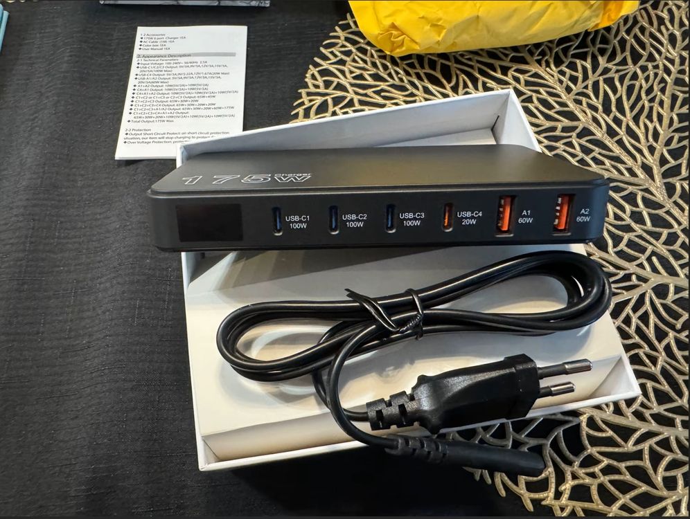 175W Schnellladegerät USB-C Power Delivery Ladestation NEU (Neu und ...