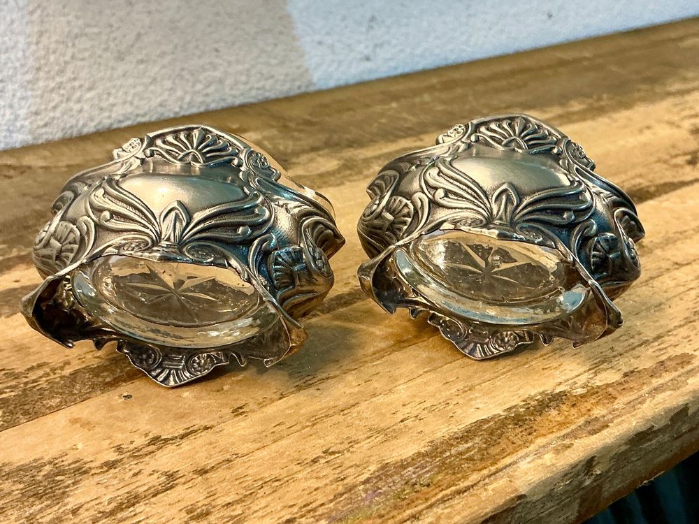 NAPOLEON III FRANCE 2 SALIÉRE STERLING 925 BLEIKRISTALL,1880 (Gebraucht ...