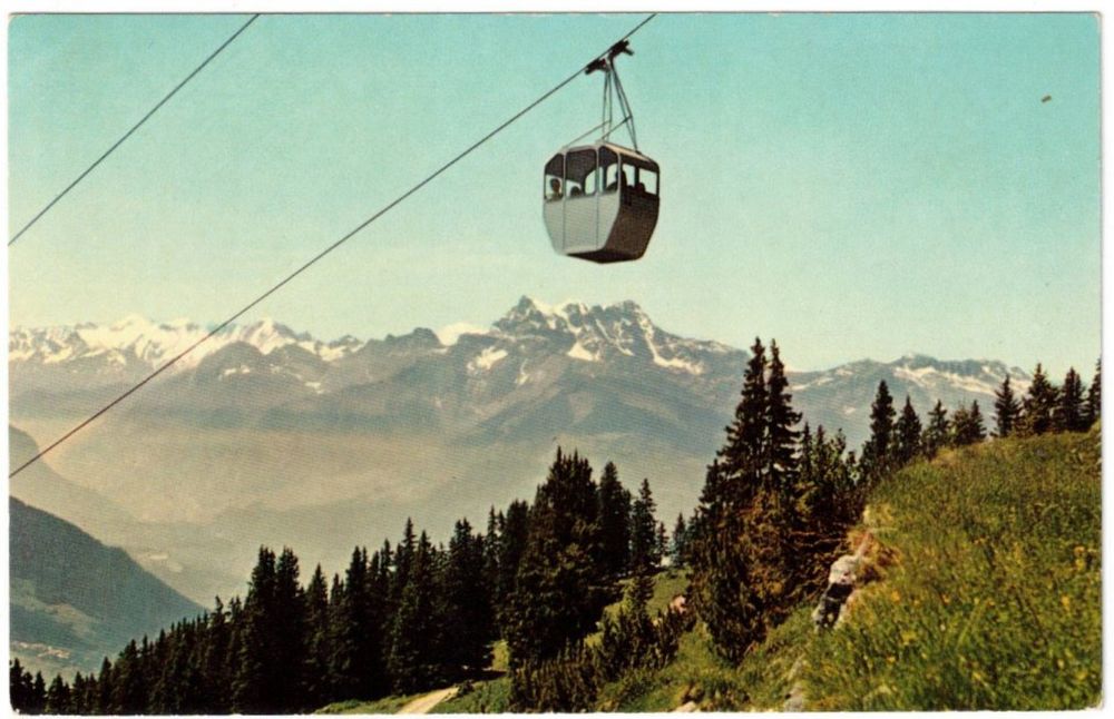 Leysin - Gondelbahn Berneuse mit Dents du Midi + Mont Blanc (Gebraucht) in Binningen für CHF 2 ...