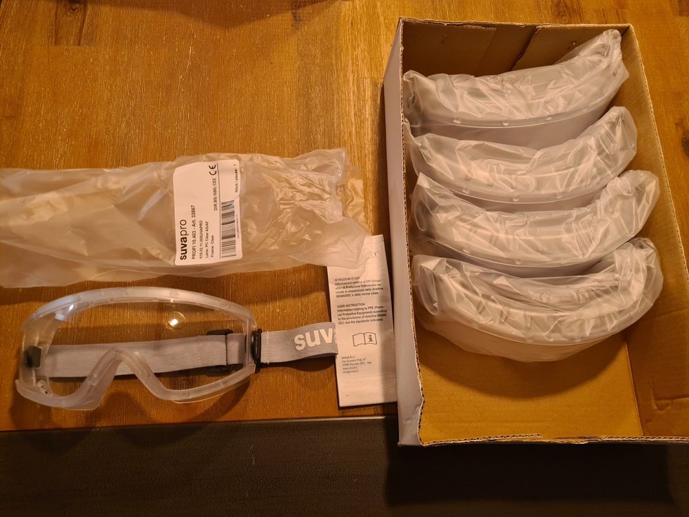 Suva pro Schutzbrille mit Band und Lüftung, 5 Stück (Gebraucht) in ...
