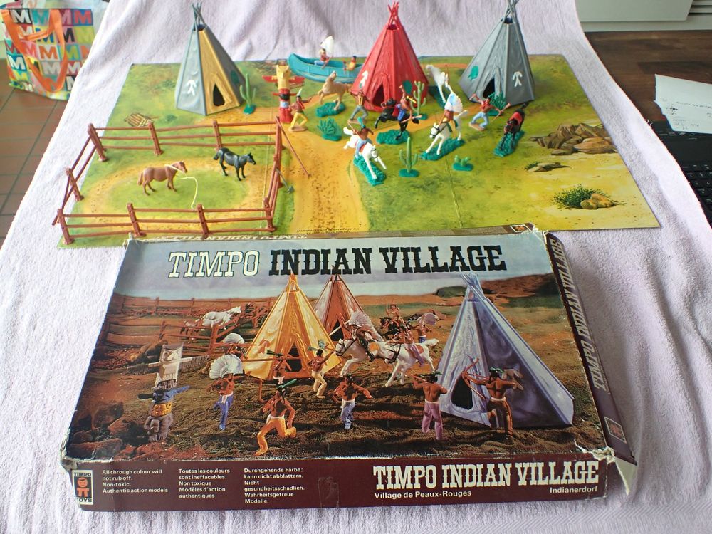 altes Indian Village von TIMPO TOYS im Originalkarton (Gebraucht) in ...
