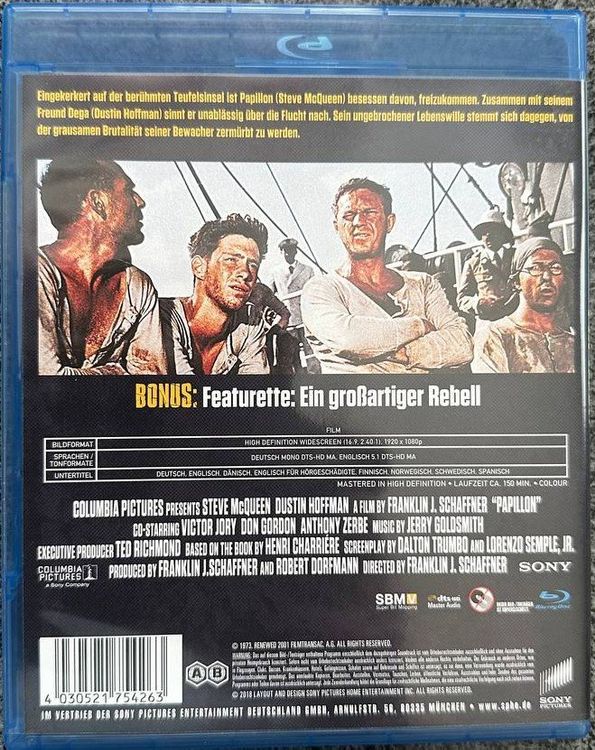 Papillon - Steve McQueen, Dustin Hoffman - Blu-Ray, Top! (Gebraucht) in Beringen für CHF 10 ...