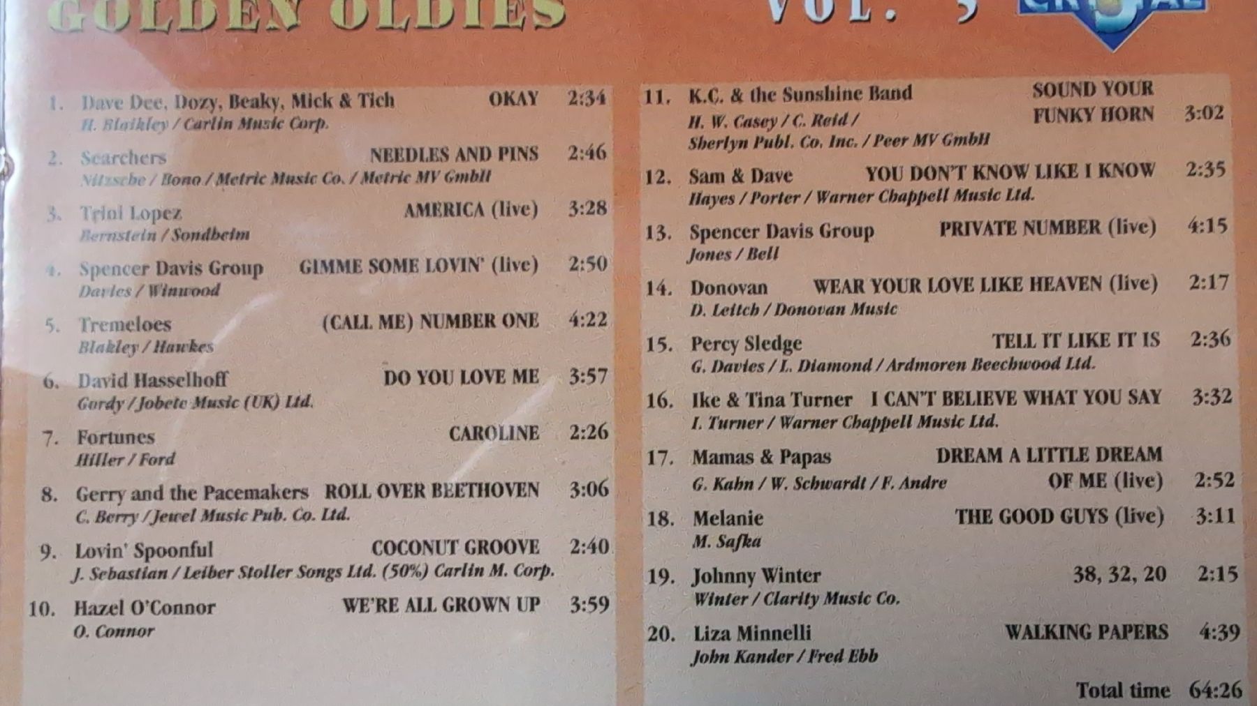 Golden Oldies Vol. 5 - CD - Super Hits der 60er & 70er (Gebraucht) in ...