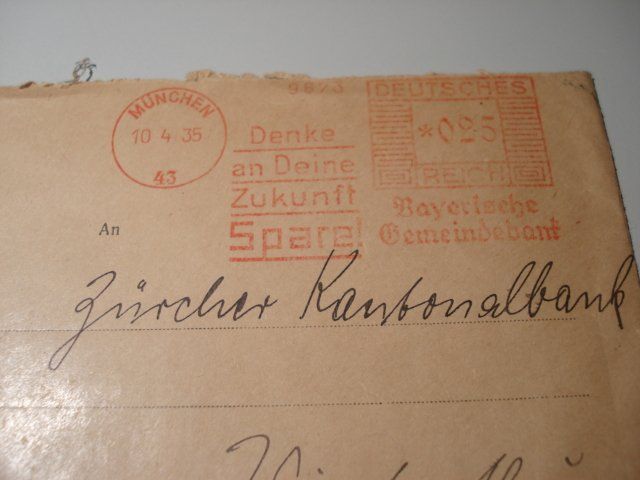 Brief 1935, Bayerische Gemeindebank ,Frankiermaschine | Kaufen auf Ricardo