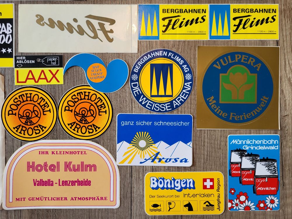 Sticker Flims Laax Falera Arosa Disentis Vulpera Grindelwald (Neu ...