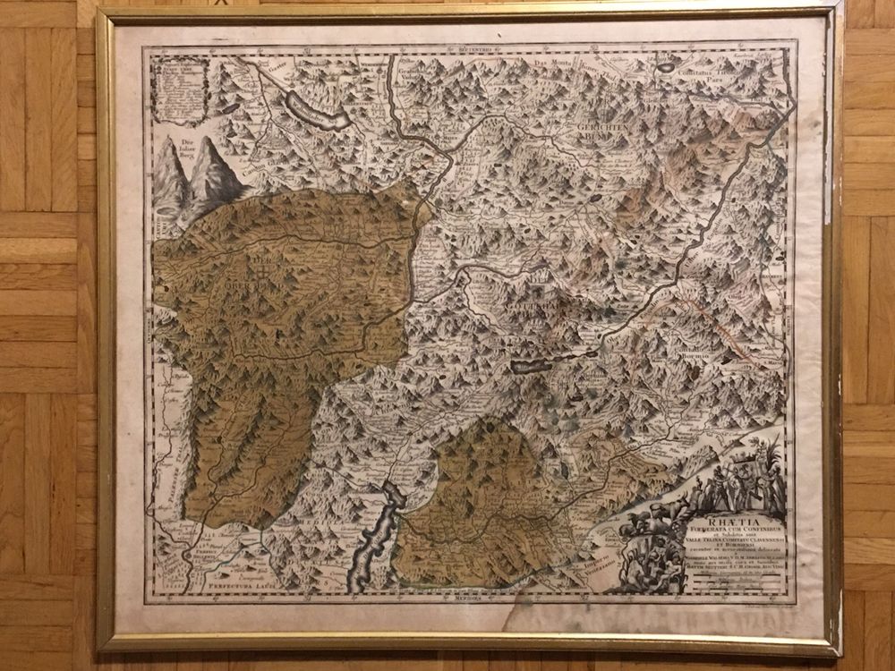 Antikes Bild „RHAETIA“ mit Gold - Rahmen (Gebraucht) in Wangen b. Olten ...