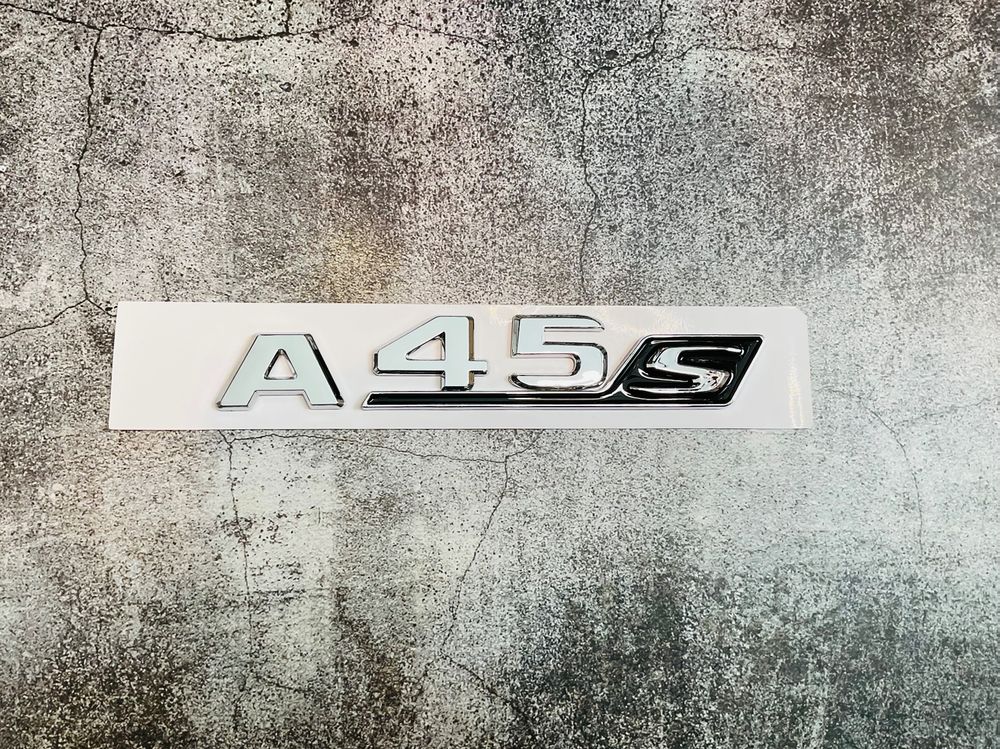 Mercedes AMG A45 S Emblem Schriftzug Logo Chrom/Schwarz (Neu und ...