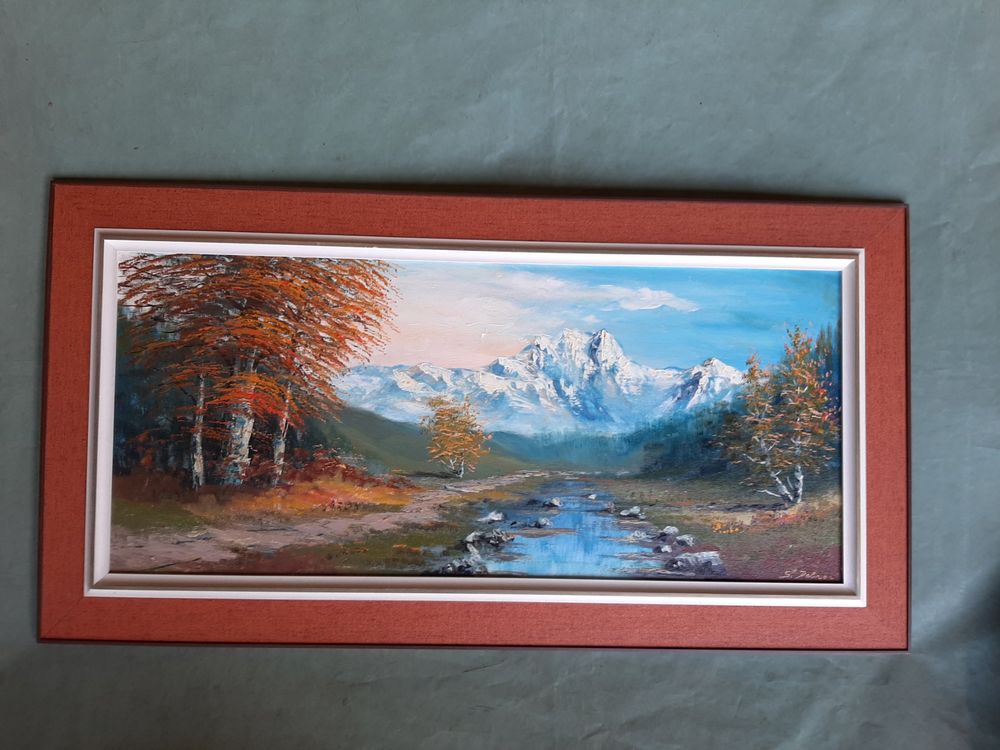 ‘Alpine Landschaft ’ Oelmalerei auf Leinwand | Kaufen auf Ricardo