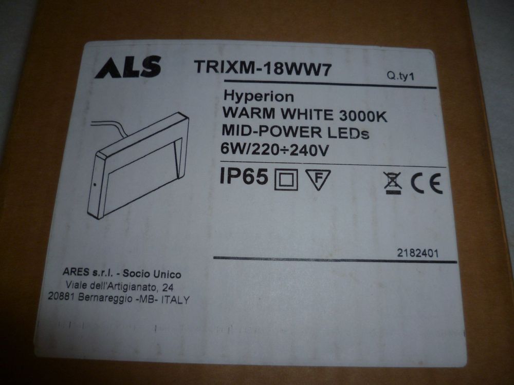 AUSSEN WANDLEUCHTE LED ALS ARES TRIXM-18WW7 IP65 NEU (Neu (gemäss ...