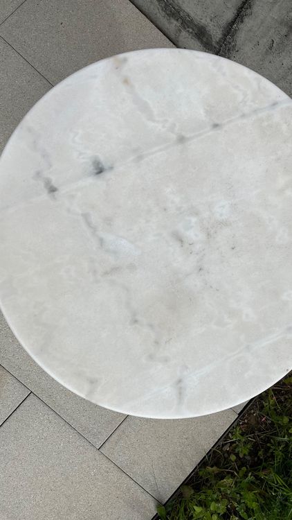 schöner runder Marmor - Bistrotisch für Terrasse oder Garten (Gebraucht ...