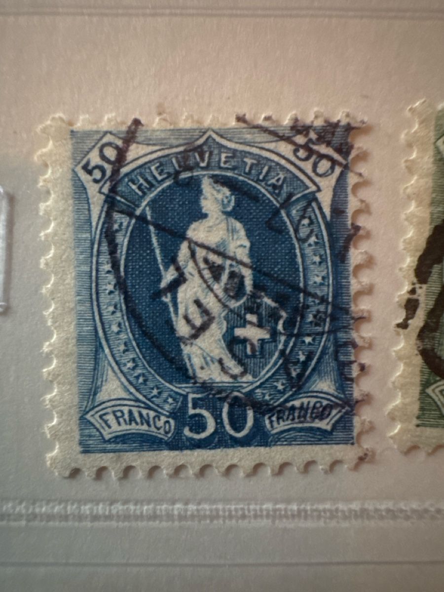 Timbre rare Suisse - Helvetia assise 50 Cts, oblitéré (D'occasion) à La ...