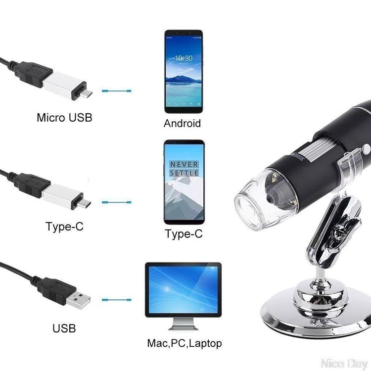 Digitales Mikroskop 1600X 8 LED USB 3in1 | Kaufen auf Ricardo