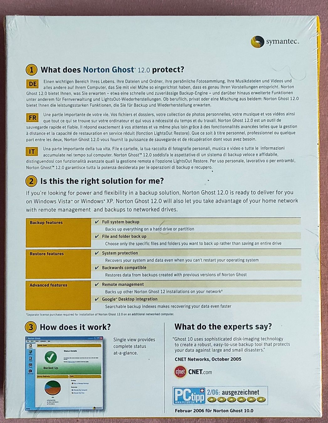 Norton Ghost 12.0.Backup-Software für Windows XP/Vista (Neu und ...