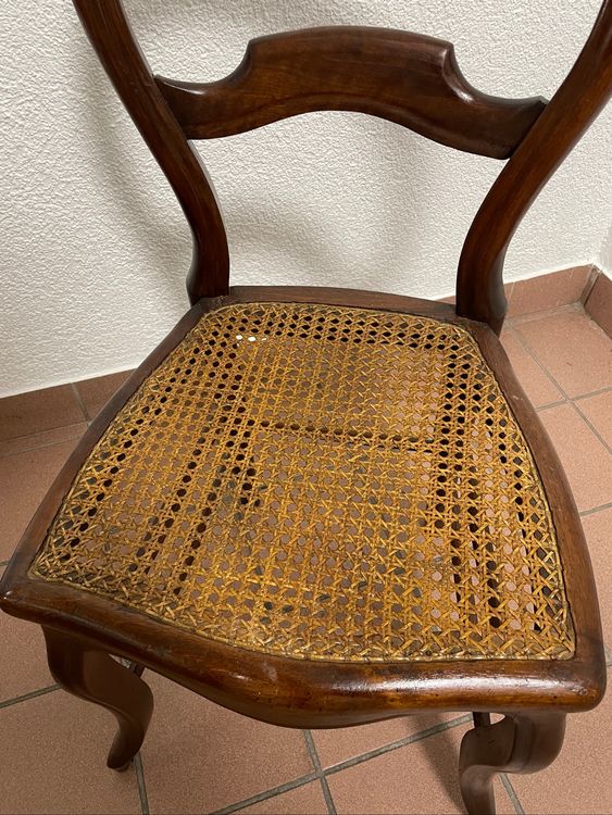 Chaise ancienne en noyer et paille de Vienne | Kaufen auf Ricardo