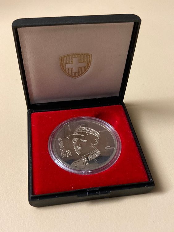 5.- Gedenkmünze von 1989 General Guisan mit Etui | Kaufen auf Ricardo