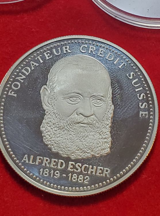 Credit Suisse Alfred Escher Münze Feinsilber (Neu (gemäss Beschreibung ...