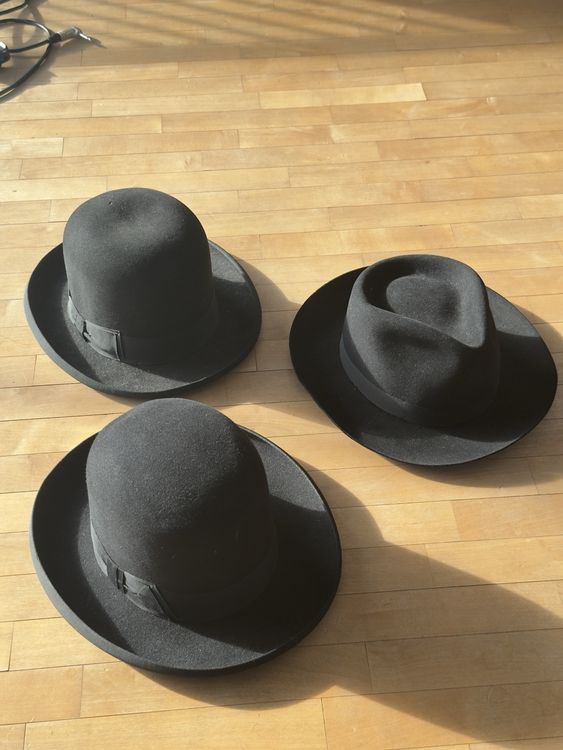3 antike, edle Hüte, Melone, Fedora, Bowler, Hut | Kaufen auf Ricardo