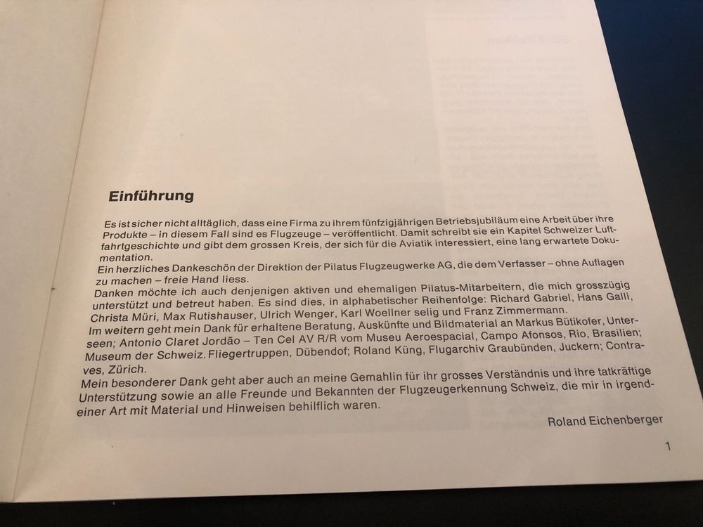 Rarität! PILATUS Flugzeuge 1939-1989 Roland Eichenberger (Gebraucht) in für CHF 75 – mit ...