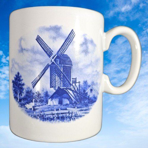 🌷Delfts Blue Windmühle Tasse – Handgefertigt aus Holland!💙 (D'occasion ...
