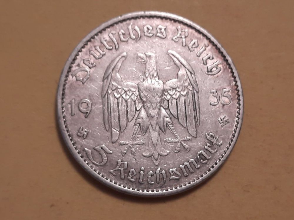 Deutsches Reich 5 Reichsmark 1935 A Silber (Gebraucht) in Buchs SG für ...