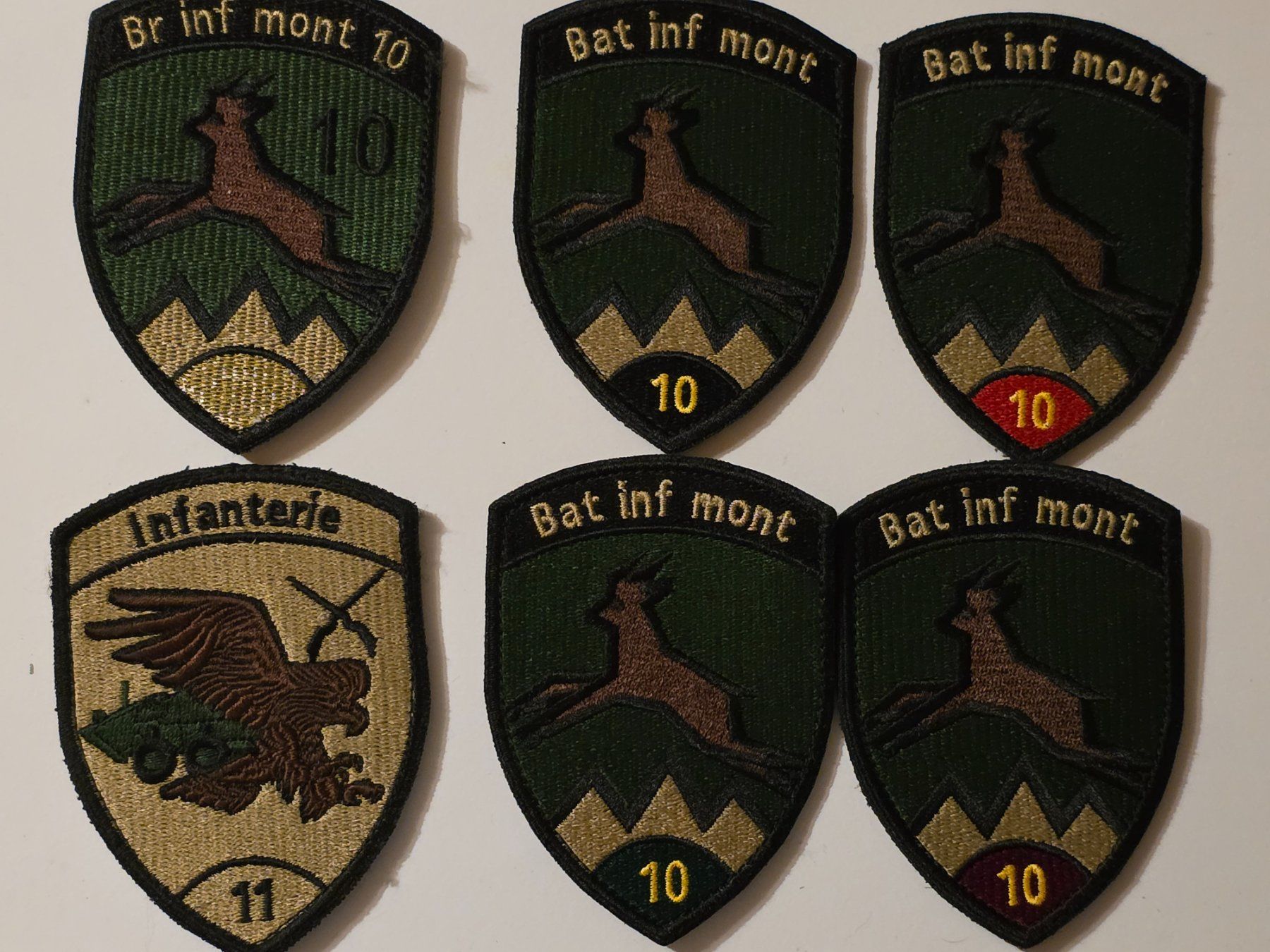 6x Abzeichen Infanterie Bat Inf mont 10 Wallis Klett (Neu (gemäss ...