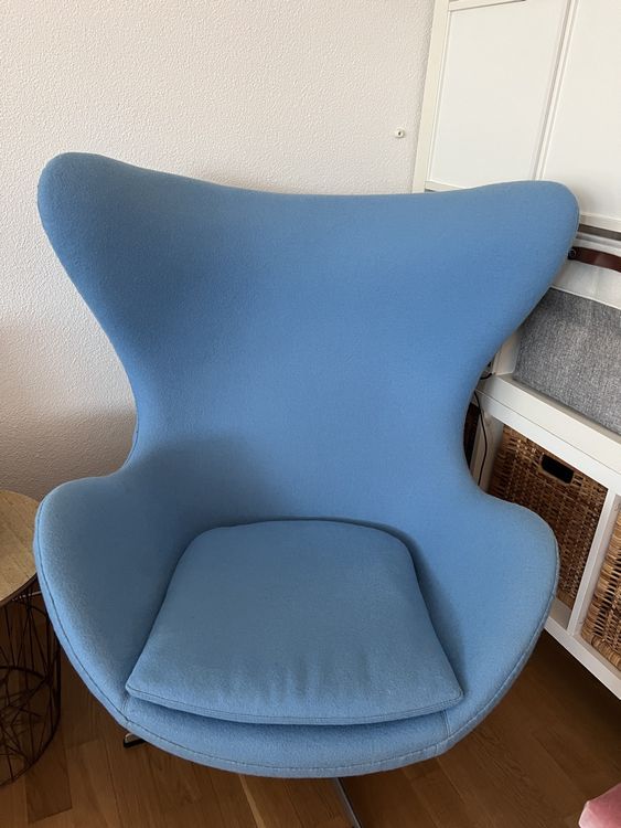 Designer Egg Chair (Replika) Drehsessel blau (Neu (gemäss Beschreibung ...