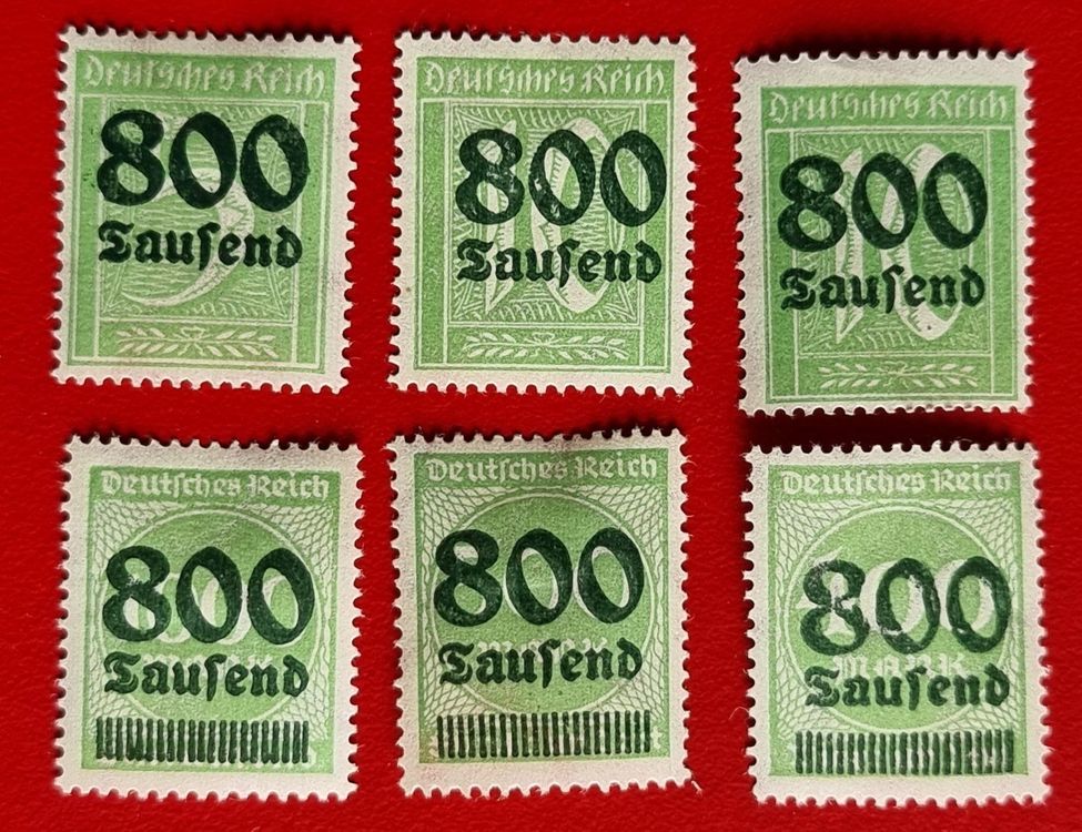 DEUTSCHES REICH INFLATION ÜBERDRUCK 8 VARIANTEN* (Neu (gemäss Beschreibung)) in Düdingen für CHF ...