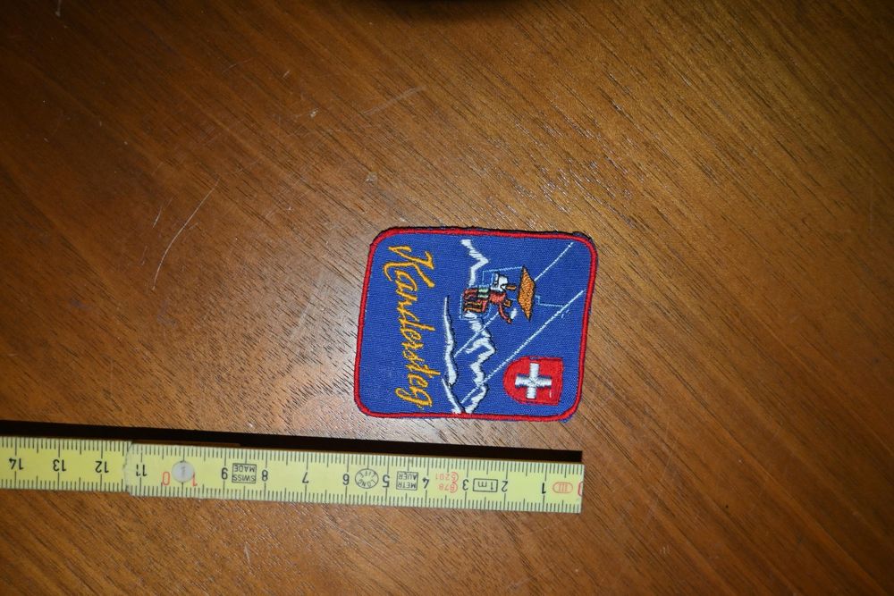 VINTAGE Badge KANDERSTEG nos ST. GALLER STICKEREI luftseilba (Gebraucht ...