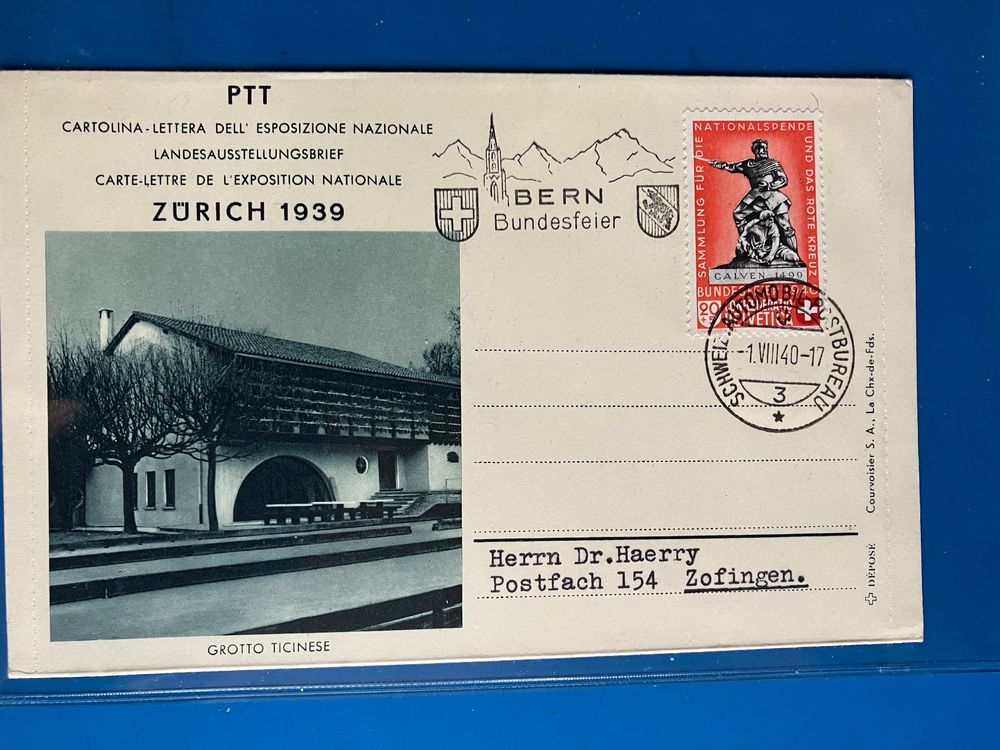 Landesausstellung Zürich 1939, 1.8.40 | Kaufen auf Ricardo