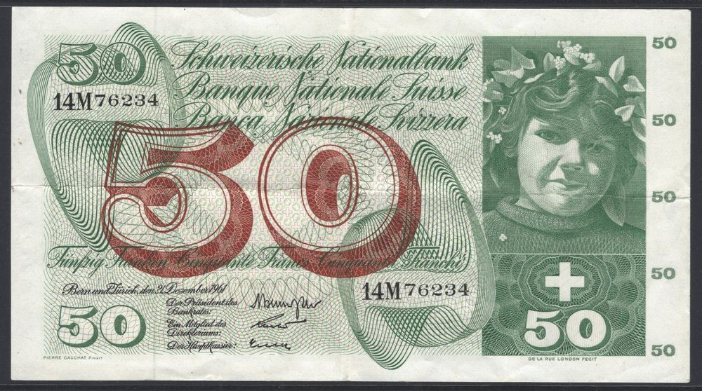 1961 BANKNOTEN CHF 50 (Usato) a Watt per CHF 25 – con consegna ...